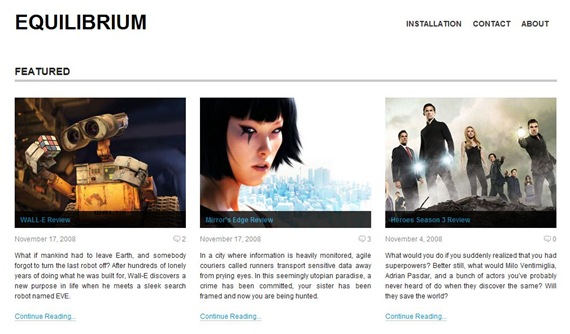 THEME GRATUIT EQUILIBRIUM POUR WORDPRESS