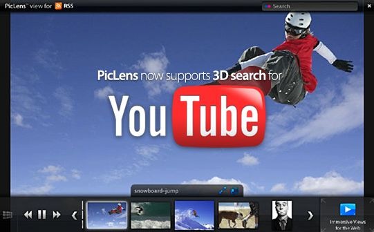 Plugin PicLens 3D Search pour Youtube [Démo Vidéo]