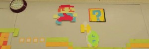 Super Mario Bros et Pacman animés en Post-it Stop-Motion