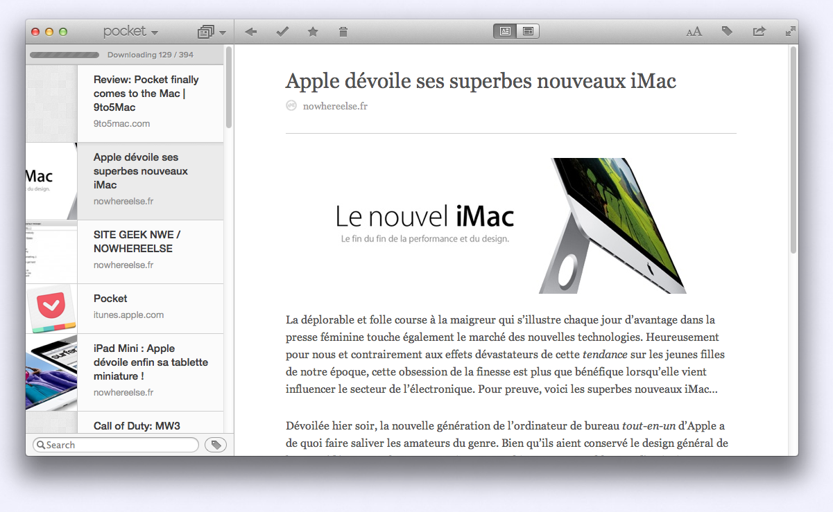 Pocket : Read it Later débarque enfin sur Mac (application)