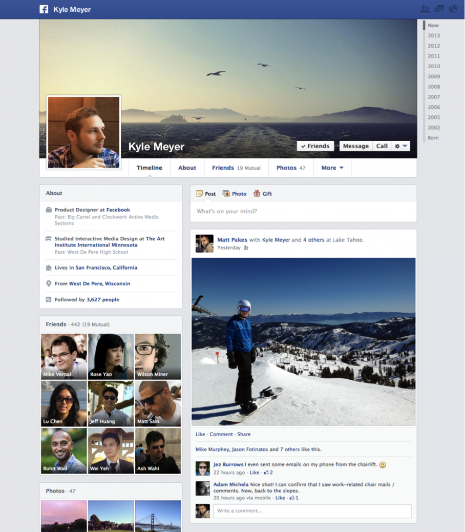 Nouvelle Page de Profil Facebook (Timeline 2013)